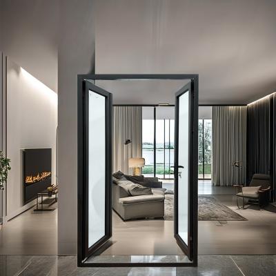 China Thermal Break Aluminum Alloy Casement Door White 6063-T5 Double Glazed 5mm12A5mm for sale