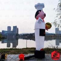 China Giant Food Big inflatable Chef Air Dancer Inflatable Air Waving Hand Puppet Cartoon Inflatable Balloon for sale