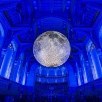 China Giant Advertising Decoration Inflatable Moon Model Large Inflatable Moon Balloon with Led Light for sale