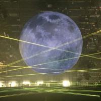 China Decoration Used Giant Advertising Inflatable Moon Model With Led Light Large Inflatable Moon Balloon for sale