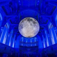 China Decoration Used Giant Advertising Inflatable Moon Model With Led Light Large Inflatable Moon Balloon for sale