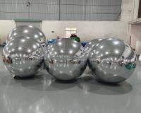 China Big Shiny Chameleon Ball Mirror Balloon Silver PVC Inflatable Christmas Ball for Festival Decorate for sale