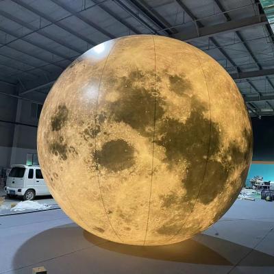 China Popular decoration advertising inflatable moon large led inflatable hanging planets for sale