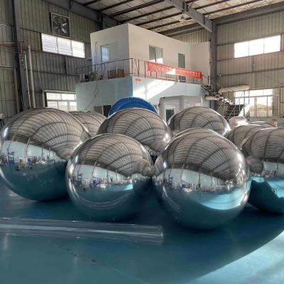 China Luxurious Party Decoration Reflective Silver Shine Balloon Inflatable Mirror Ball for Stylish Events for sale