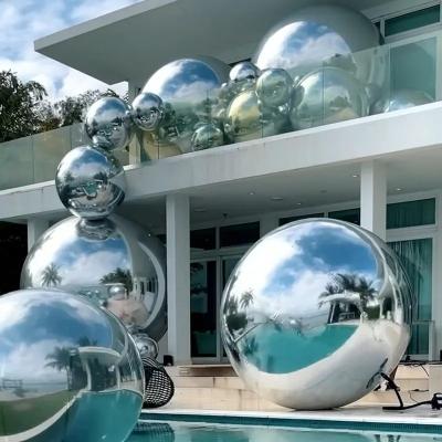 China Outdoor Affordable Big Shiny Balls Inflatable Silver Smooth Shiny Ballse Balls for Event for sale