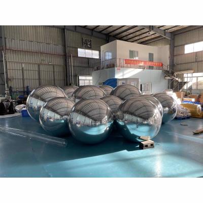 China Custom PVC Christmas Large Mirror Ball Colors Outdoor Decorative Inflatable Reflective Balloons for sale