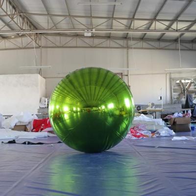China Party Stage Advertising Christmas Decoration Reflective Giant Silver PVC Inflatable Mirror Ball for sale