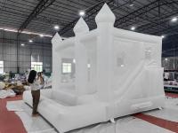 China Commercial Party Rental White Bouncer Jumper Inflatable Moon Jumping Bounce House White Bouncy Castle for sale