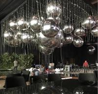 China Double Layer Inflatable Advertising Balloons Silver Inflatable Mirror Ball for sale