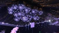 China Double Layer Inflatable Advertising Balloons Silver Inflatable Mirror Ball for sale
