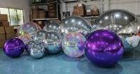 China Double Layer Inflatable Advertising Balloons Silver Inflatable Mirror Ball for sale