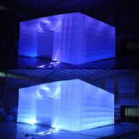 China LED Light Inflatable Advertising Balloons Inflatable Air Cube Tent For Rental for sale