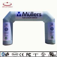 China Promotion UV Printing Logo Printed Oxford Custom Inflatable Arch Giant Inflatable Arches with LED light for sale