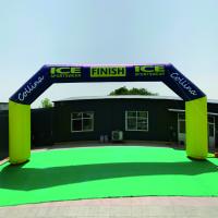 China New Design outdoor round advertising inflatable arch with verlcro logo printing for sport event brand promotion for sale