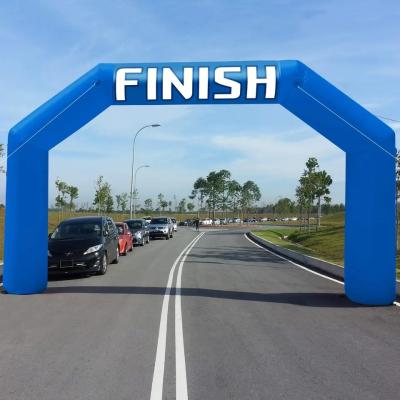 China Blue 20ft Inflatable Archway Event Arch Entrance Finish Line Inflatable Race Advertising Arch for Marathon for sale