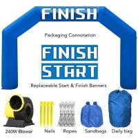 China Blue 20ft Inflatable Archway Event Arch Entrance Finish Line Inflatable Race Advertising Arch for Marathon for sale
