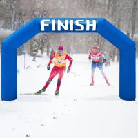 China Blue 20ft Inflatable Archway Event Arch Entrance Finish Line Inflatable Race Advertising Arch for Marathon for sale
