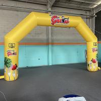 China Colorful advertising arch inflatable full printing color gantry crane  inflatable gate for sale