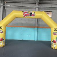 China Colorful advertising arch inflatable full printing color gantry crane  inflatable gate for sale