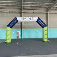 China Colorful advertising arch inflatable full printing color gantry crane  inflatable gate for sale