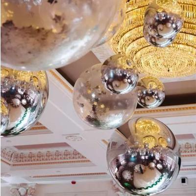 China PVC Sphere Inflatable Mirror Ball Floating Silver Holiday Nightclub for sale