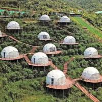 China hot sale PVC fabric transparent wedding party camping geodesic dome tent house for sale