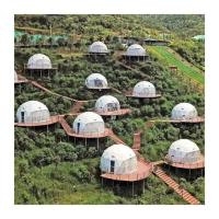 China New Design outdoor luxury camping PVC living room glamping dome resort tent hotel for sale