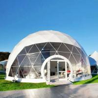 China Banquet Architecture Pvdf Coated Fabric Tensile Membrane Structure Big Dome Geodesic Tent With White Pvc Cover for sale