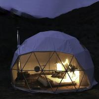 China Banquet Architecture Pvdf Coated Fabric Tensile Membrane Structure Big Dome Geodesic Tent With White Pvc Cover for sale