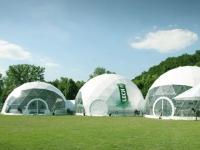China New Design 4 to 10 people 850g PVC Fabric Glamping Dome Room Luxury Tents for sale