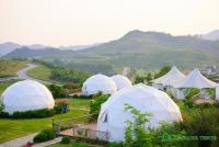 China New Design 4 to 10 people 850g PVC Fabric Glamping Dome Room Luxury Tents for sale