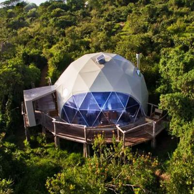 China Outdoor luxury 8m Diameter waterproof canopy safari glamping resort round hotel geodesic dome tent for sale