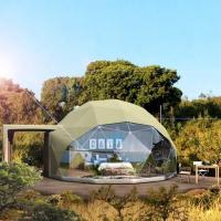 China Outdoor luxury 8m Diameter waterproof canopy safari glamping resort round hotel geodesic dome tent for sale