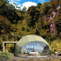 China Half Sphere Trade Show Catering Dining Geodesic Dome Tent With Steel Frame Pvc Cover for sale