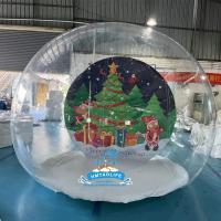 China Blue Inflatable Bubble House With Jumping Pvc Transparent For Outdoor Party for sale