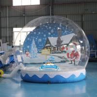 China Blue Inflatable Bubble House With Jumping Pvc Transparent For Outdoor Party for sale