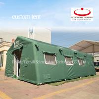 China High Quality Outdoor Camping Green Inflatable National Grid Power Fire Disaster Relief Tent for sale
