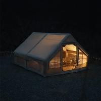 China Outdoor camping two bedroom family inflatable camping tent automatic tent with atmosphere light strip for sale
