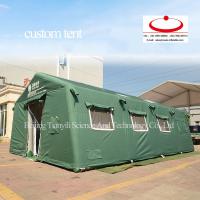 China OEM/ODM Large Convenient High Quality Outdoor Camping Green Inflatable Tent Relief Waterproof Oxford Tent for sale