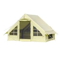 China Outdoor Camping Inflatable House Tent Canvas or Oxford Family Part Tents for 3-4 Person for sale