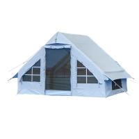 China Outdoor Camping Inflatable House Tent Canvas or Oxford Family Part Tents for 3-4 Person for sale