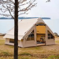China Outdoor Camping Inflatable House Tent Canvas or Oxford Family Part Tents for 3-4 Person for sale
