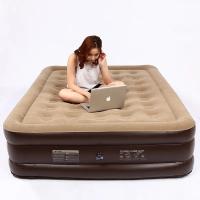 China Elevated Built-in Pump Durable Automatic Electric Inflation Blow Up Air Bed Soft Plush Flocking Mattress for sale