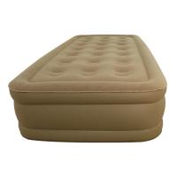 China Flocked PVC Inflatable Sleeping Mat Portable Air Mattress With Pump for sale