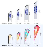 China outdoor flying banner promotion custom printed advertising knife type teardrop flag bali bow beach flag with corss base for sale