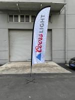 China 15ft outdoor Factory UV protection Non fading Advertising knife shape Flying Custom Banner Beach feather Flag for sale