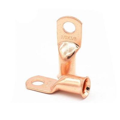 China 600v to 35 KV AWG Battery Tubular Cable Lug with Bell-end / Purple Copper Ring Terminal Lug for sale