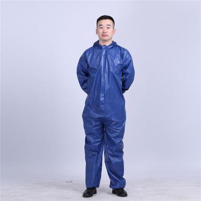 China SF/PP+PE/Dark Blue Anti-Static Disposable PPE With Hood No Cover Coverall Factory for sale