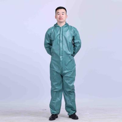 China Antistatic Disposable SF65gsm With Blue Hood Coverall for sale