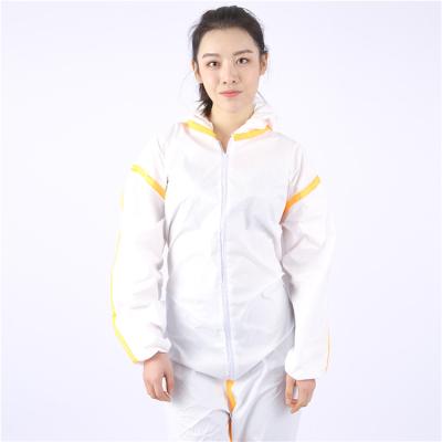 China SF Anti-Static Disposable White Taped Coverall for sale